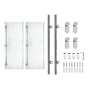 MODONA Double Wall Glass Shelf with Pre-Installed Rail - Polished Chrome - Oval Series - 5 Year Warrantee