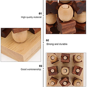 Kisangel 3D Wooden Toe Game Board for Kids Adult Family Tabletop Board Game Family Game Wood Strategy Board Game 1 Set