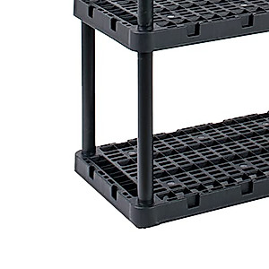 Gracious Living 4 Shelf Knect-A-Shelf Ventilated Heavy Duty Storage Unit 36 x 18 x 54.5 Organizer System for Home, Garage, Basement & Laundry, Black