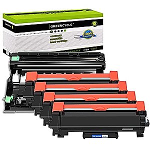 greencycle TN760 Toner Cartridge DR730 Drum Unit Set Compatible for Brother DCP-L2550DW HL-L2350DW HL-L2395DW HL-L2390DW HL-L2370DW MFC-L2710DW Printer (4 Toner, 1 Drum)
