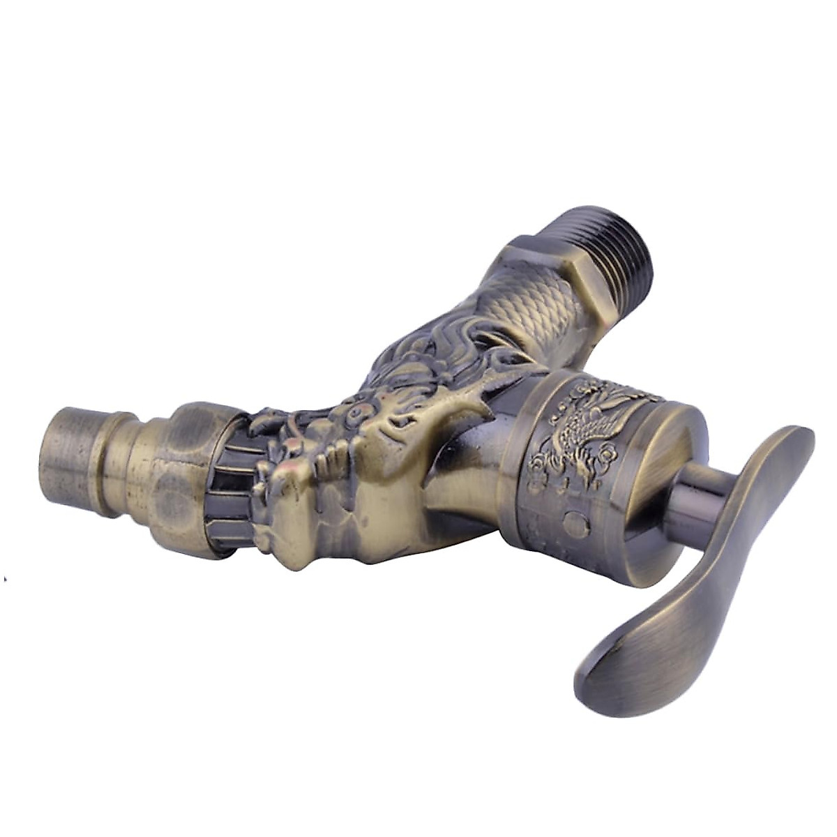 DOITOOL 3 Pcs Antique Faucet Washing Machine Tap Kitchen Water Tap Garage Water Tap Decorative Wall Water Tap Wash Basin Water Tap Taps Bath Tub Tap Shower Spray Faucet Shower Head Brass