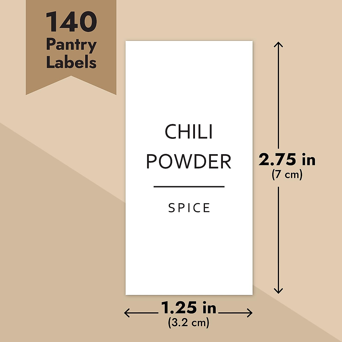 Talented Kitchen 140 Spice Labels Stickers, Preprinted White Minimalist Spice Jar Labels for Herbs Seasonings, Kitchen Spice Rack Pantry Organization, Black Text (Water Resistant)