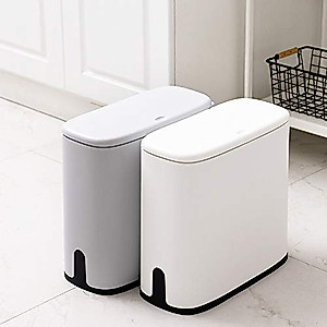 ANTCRZ Trash bin New 11L Plastic Trash Can Bathroom Waste Bin Toilet Dustbin Trash Basket Garbage Bucket Garbage Bag Holder Storage Container (Color : Gray Cloud)