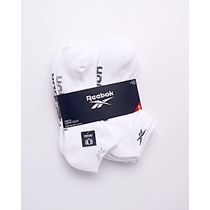 Reebok Men’s Low Cut Socks – 6 Pack Basic Cushion Low Cut No Show Socks for Men - Men's Athletic Socks (Size: 6-12.5), Size 6-12.5, Classic White