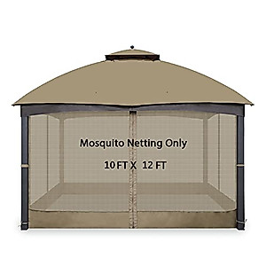 Gafrem 10' x 12' Canopy Side Wall Privacy Panel with Zipper+Outdoor 10'x12' Gazebo 4-Panel Screen Walls with Zipper (Khaki)