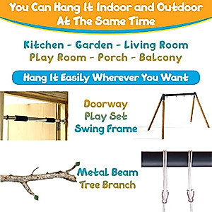 Mass Lumber Canvas Baby Swing Seat with Safety Belt, Ceiling Hardwares, Storage Bag – Toddler Swings for Outside Baby Swing Outdoor Infant Swing Outdoor Baby Swings for Infants Outdoor Toddler Swing