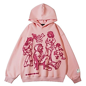 Aelfric Eden Mens Oversized Graphic Hoodie Vintage Fashion Hooded Sweatshirt Crewneck Sweatshirts Streetwear Hipster