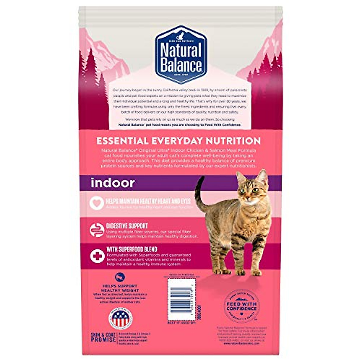Natural Balance Original Ultra Indoor Chicken & Salmon Meal Cat Food | Dry Food for Indoor Adult Cats | 6-lb. Bag