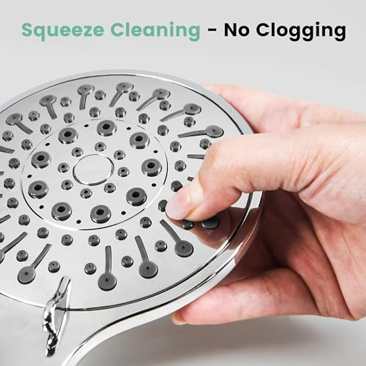 LINPUNG Handheld Shower Head, No Tingling Sensation, 6-Spray Modes, Chrome High Pressure Shower Head with Handheld, 59-inch Shower Hose, Rain Showerhead with Handheld Sprayer, Shower Wand California