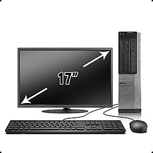 Dell Optiplex 7010 Desktop PC, 3.2 GHz Intel Core i5-3470, 8 GB RAM, 500 GB HDD, Keyboard & Mouse, Wi-Fi, 17" Monitor, DVD-RW, Windows 10, (Renewed)
