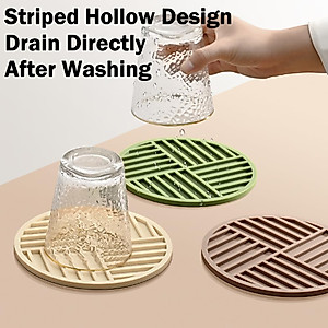 H&W 6Pcs Thickened Pot Holders, Silicone Trivets, Non-Slip Heat Resistant Pads, with 1 Gold Triangle Holder, for Kitchen Hot Pots and Pans(6 Colors)