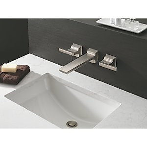 Delta Faucet T3599LF-BLWL Pivotal Two Handle Wall Mount Lavatory Faucet Trim, Matte Black