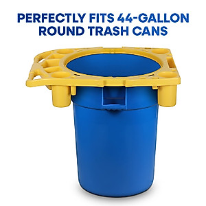 PLASTIC PRINCE 44 Gallon Trash Can Frame, 44 Gal Trash Can Caddy, Yellow