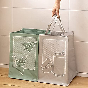 Navaris Recycle Bag Set (4 Pieces) - Reusable Recycling Bags to Separate Paper, Plastic, Glass, Metal - Recycling Bins Sorter Bin Kitchen Organizer