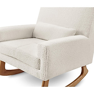 Nursery Works Sleepytime Rocker in Ivory Boucle with Light Legs, Wood, Foam, Greenguard Gold and CertiPUR-US Certified