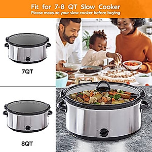 Silicone Slow Cooker Liners, Reusable Slow Cooker Liners For Crock-Pot 7-8-10 Quart Oval, Dishwasher Safe and BPA Free