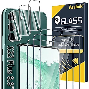 letosan [3+3 Pack] Glass Screen Protector for Samsung Galaxy S22 Plus 5G, 9H Tempered Glass, Ultrasonic Fingerprint Compatible,HD Clear Case Friendly for Galaxy S22 Plus Glass Screen Protector