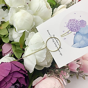 Hananona 30 Pcs Metal Floral Place Card Holder, 13.4 Inch Flower Picks Clip for Floral Arrangement, Golden Card Holder for Wedding and Party (Round)