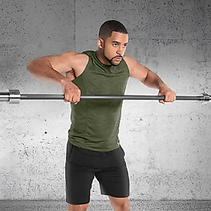 Cap Barbell THE BEAST Olympic Bar | For Weightlifting and Power Lifting, THE BEAST - Black/Chrome, No Center Knurl, 7' Olympic, (OBIS-86B) New Version