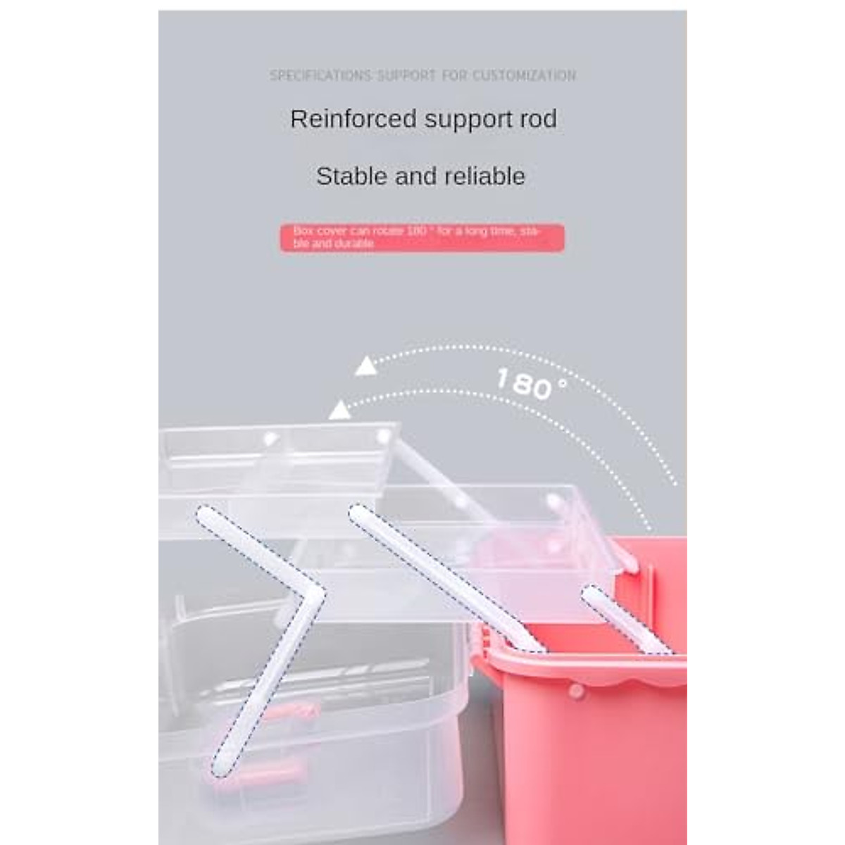 EDNEY 3-Layers Plastic Portable Storage Box,Household Plastic Craft Supply Box with Handle,Perfect for Home Office (Matcha Green Three Layer Transfer Box)