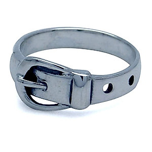 Silvershake Antique Finish 925 Sterling Silver Belt Buckle Band Ring Size 7