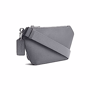 COACH Belt Bag in Crossgrain Leather, Grey Blue