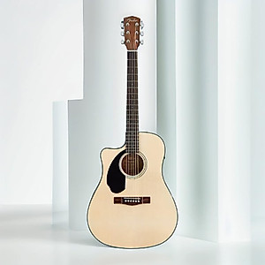 Fender CD-60SCE Dreadnought Cutaway Acoustic Electric Guitar, with 2-Year Warranty, Fishman Pickup and Preamp System, Natural, Left-Handed