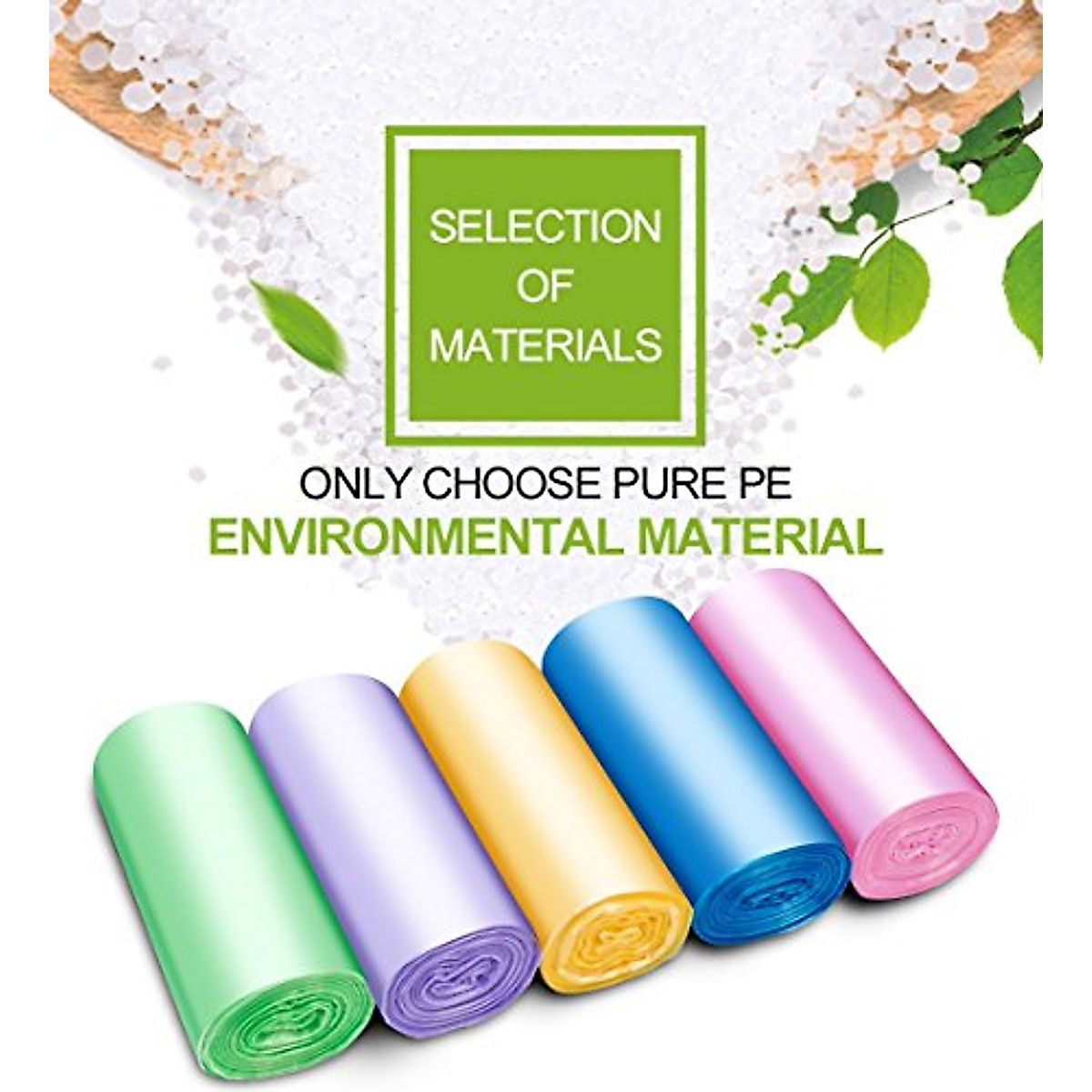 8 Gallon/150pcs Medium Trash Bags, FORID Colorful Clear Garbage Bags, Extra Strong Rubbish Bags for Home, Office, Car/30 Liter/5 Rolls