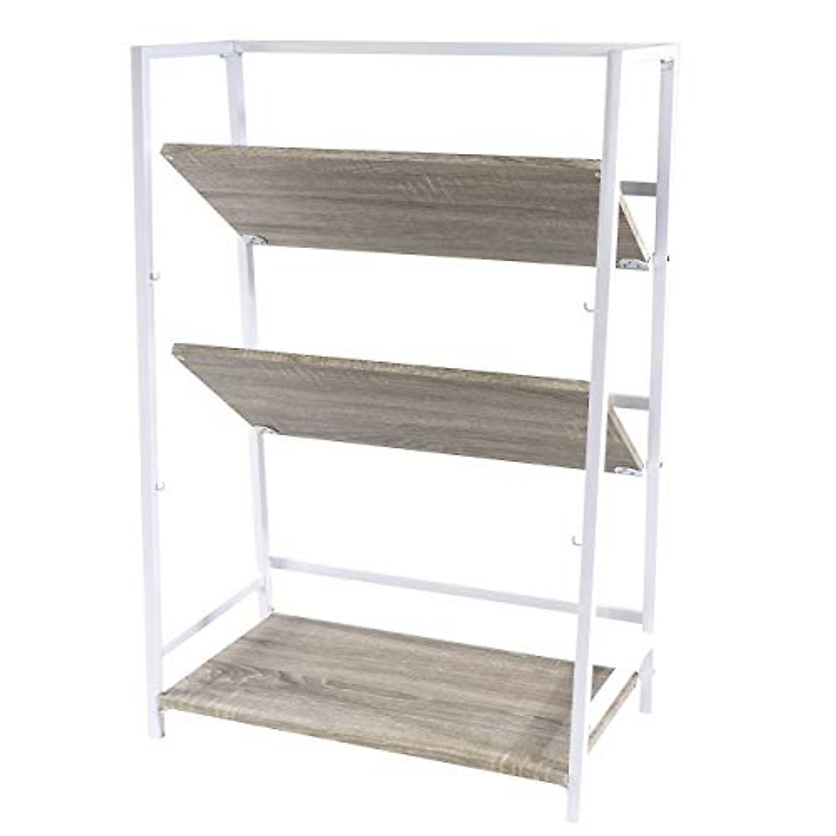 Atlantic 3 Tier Folding Shelf - Sturdy Tubular Design, Folds for Easy Storage PN3845036 in White