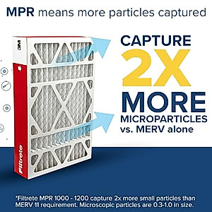 Filtrete 20x25x4 Air Filter, MPR 1000, MERV 11, Allergen Defense 12-Month Deep Pleated 4-Inch Air Filters, 2 Filters