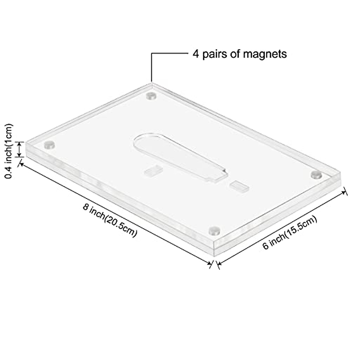 6x8 Acrylic Picture Frame, Clear Photo Frame with Magnetic for Tabletop Display, High Definition, Horizontally or Vertically Display Minimalist Design (Right Corner)