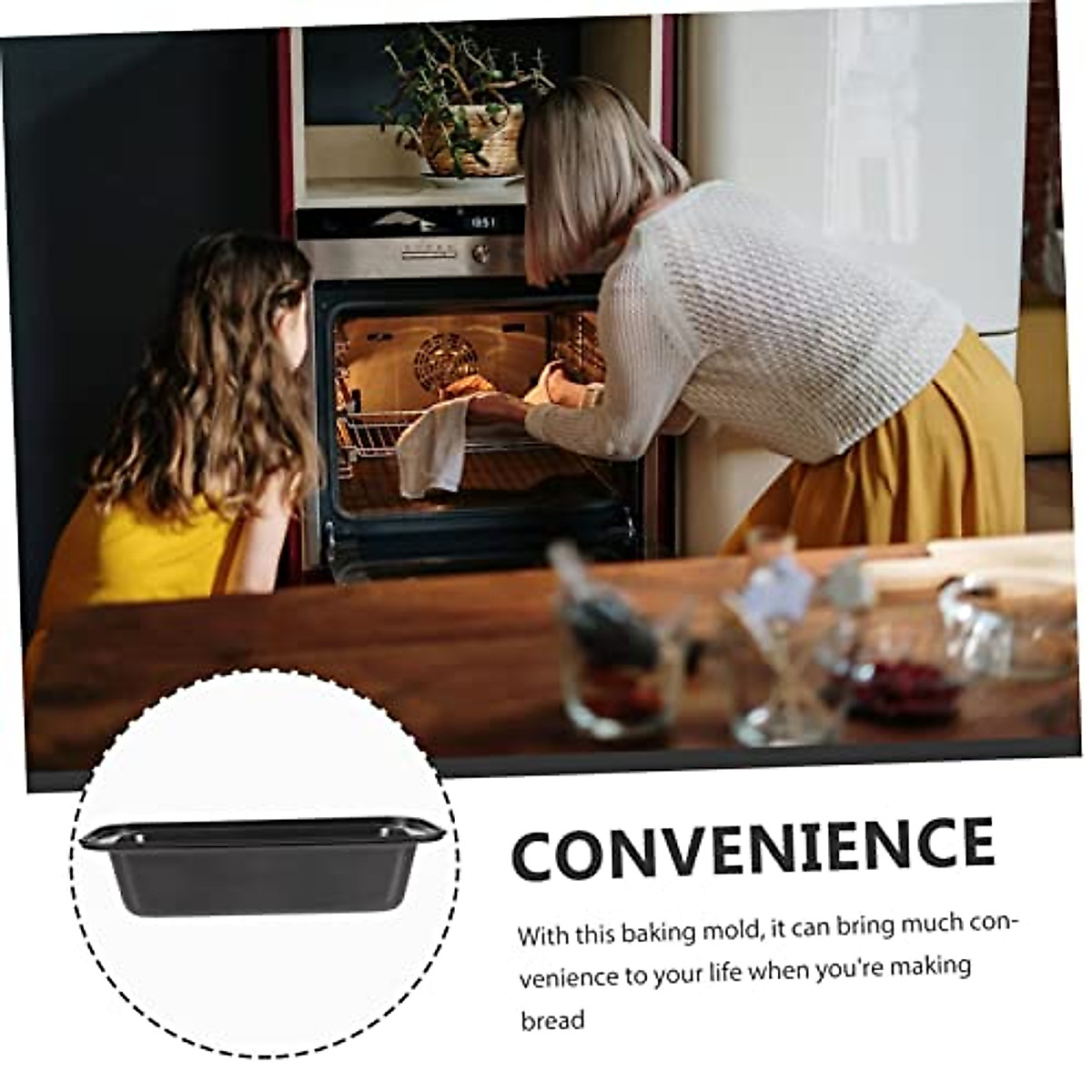 Hemoton Non Stick Baking Pan Bread Pan Non Stick Baking Sheet Kitchen Gadget Practical Toast Pan Bread Pan Carbon Steel Small Tools Bakeware Black Household Toast Mold Metal Dies