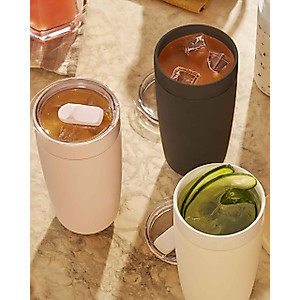 W&P Porter Insulated Tumbler 20 oz | No Metallic Aftertaste Ceramic Coated for Water, Coffee, & Tea | Wide Mouth Vacuum Insulated | Dishwasher Safe, Charcoal (Tone on Tone)