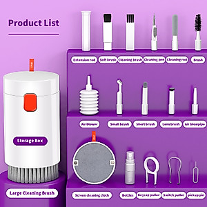 20-in-1 Cleaning Kit for Airpod Earbud, Cleaner Kit for MacBook Laptop Keyboard, Electronic Penlar Cleaning Kit Compatible with Computer PC Cell Phone, Charging Port, iPhone