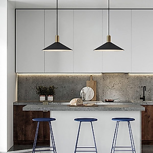 H XD GLOBAL Industrial Style Pendant Lighting, Classic Iron Hanging Pendant Light, Dining Room Hanging Lamp, Bedroom Bedside Bar Hanging Lighting, Living Room Pendant Lamp (Gold)