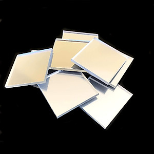 Super Cool Creations Square Shaped Crafting Mirrors, Set of 10, Many Colours, Shatterproof Acrylic, Blue, Pack of 10 x 3cm