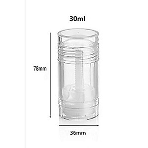 Clear Empty Plastic Round Deodorant Containers,Round Shape Bottom Filling Stick Deodorant Container Twist Up Stick Tube (C)