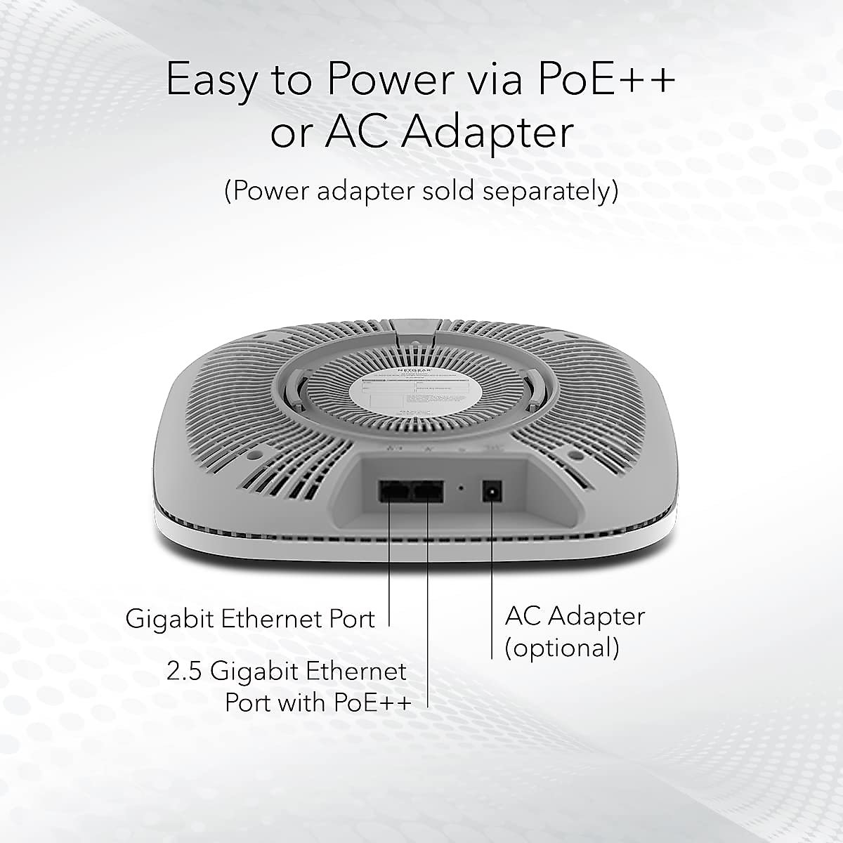 NETGEAR Cloud Managed Wireless Access Point (WAX630E) - WiFi 6E Tri-Band AXE7800 Speed | Mesh | MU-MIMO | 802.11ax | Insight Remote Management | PoE++ | Power Adapter not Included