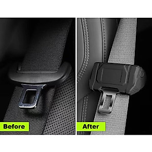 GODTERA Car Universal Seat Belt Clips Cover,Seat Belt Buckle Protector for Car, Anti-Scratch Silicon Seat Belt Buckle Protector (Black, Large Size)