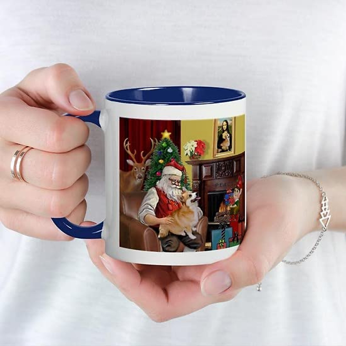 CafePress Santa's Welsh Corgi (7B) Mug Ceramic Coffee Mug, Tea Cup 11 oz
