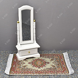 iLAND Miniature Dollhouse Accessories of Carpet for Dollhouse Furniture on 1/12 Scale and 3” - 12” Dolls, Woven Dollhouse Rugs 6” x 3.8” (2pcs Fragrance)