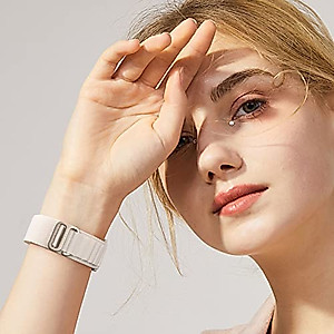 YILED Loop Nylon Bands 20mm 22mm Quick Release Watch Strap, Sport Nylon Solo Loop Rugged Replacement Strap for Women Men (22mm, Starlight)