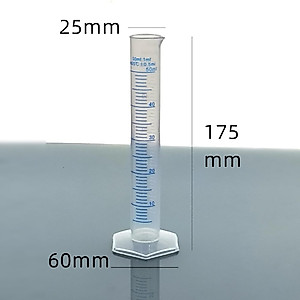 2 Pcs Plastic Measuring Graduated Cylinders Transparent Graduated Cylinder Beaker Lab Test Tube Liquid Measuring Tool with 2 Sided Marking 50 ml