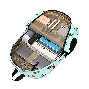 Teecho Waterproof Cute Backpack for Girl Casual Women Laptop Backpack Cactus