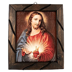 Mrcjsales- Our father in rustic frame, Oil painting, 24''x36'', 13''x18'', 10''x12'' inches, religious art image, Padre Nuestro , Cuadro rustico , Home decor, wall decor, church events, gifts (Large 24x36'' inches)