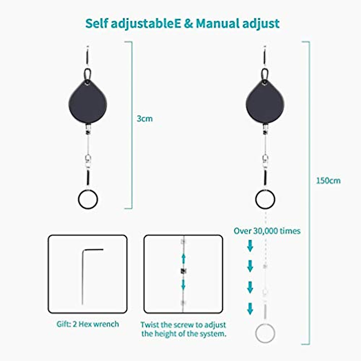 Hemobllo 40pcs VR Cable Management Professional Virtual Reality Ceiling Wire Management Retractable Pulley System for VR Cable Accessories