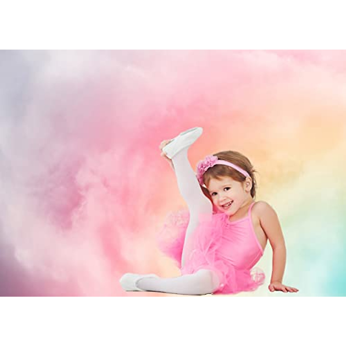 AIIKES 7X5FT Rainbow Cloud Birthday Backdrop Gradient Color Cloud Photography Backdrop Baby Shower Girl Birthday Cake Smash Wedding Party Decoration Photo Studio Props 12-420