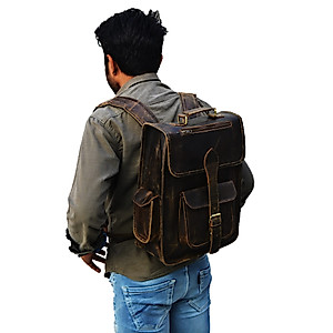 Satchel And Fable Leather Laptop Backpack Rucksack Vintage Handmade College Bag