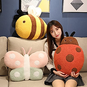 TONGSONG Cute Pillow Plush Ladybug Stuffed Animal Stuff Ladybird Plush Pillow Toys Kawaii Soft Lady Beetle Pillow Hugging Stuffed Ladybug Gift for Kids Home Decor¡­