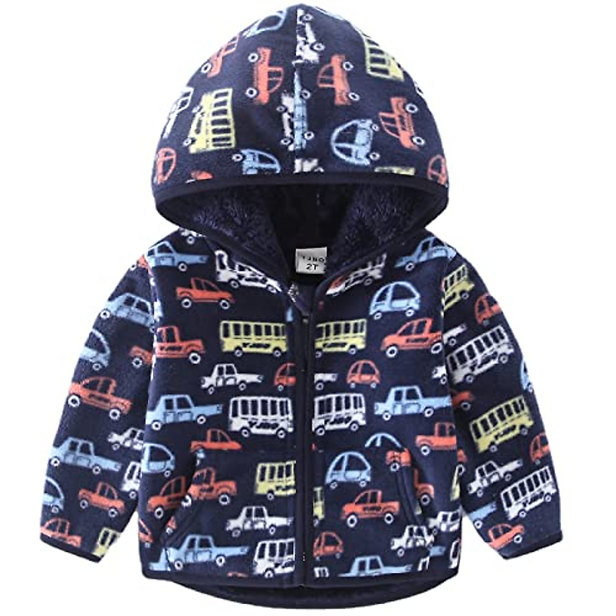 Toddler Baby Polar Fleece Jacket Hooded Kids Boys Girls Fall Winter Long Sleeve Thick Warm Outerwear 2-6 Years (6 Years, Blue)